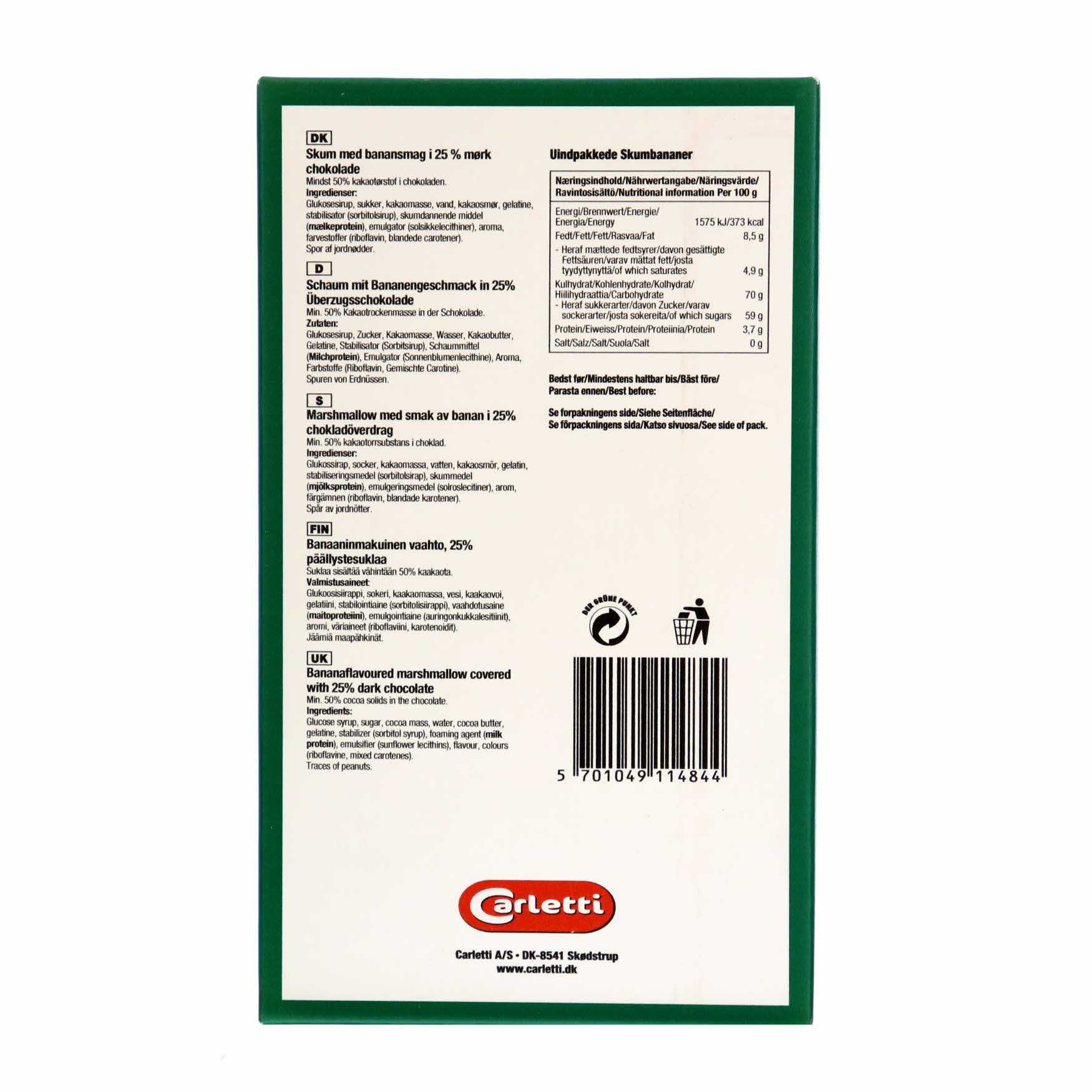 Carletti Skumbananer 450g