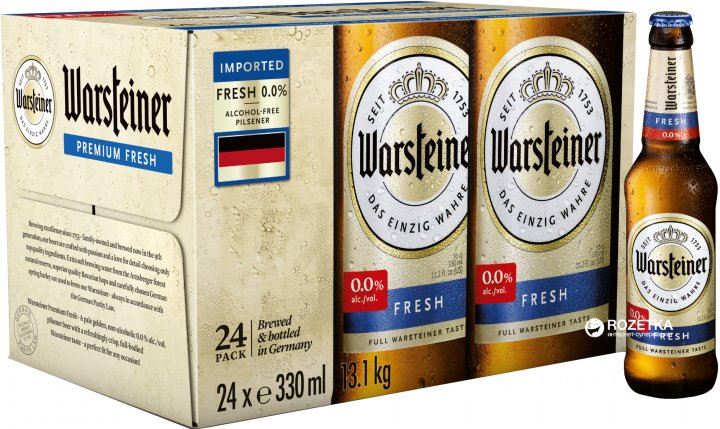 Warsteiner Fresh 0,0% 24x330ml Bottle - alcohol free