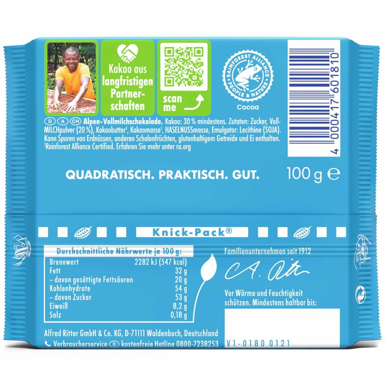 Ritter Sport Alpenmilch 30% 100g