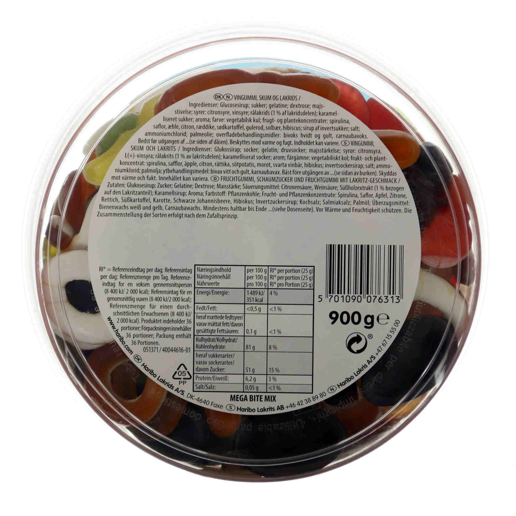 Haribo Mega Bite 900g Disp.