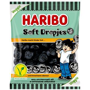 Haribo Soft Dropjes 160g - Veggie