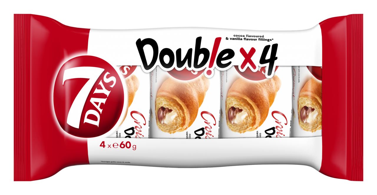 7 Days Double Croissants cocoa & vanilla 4x60g