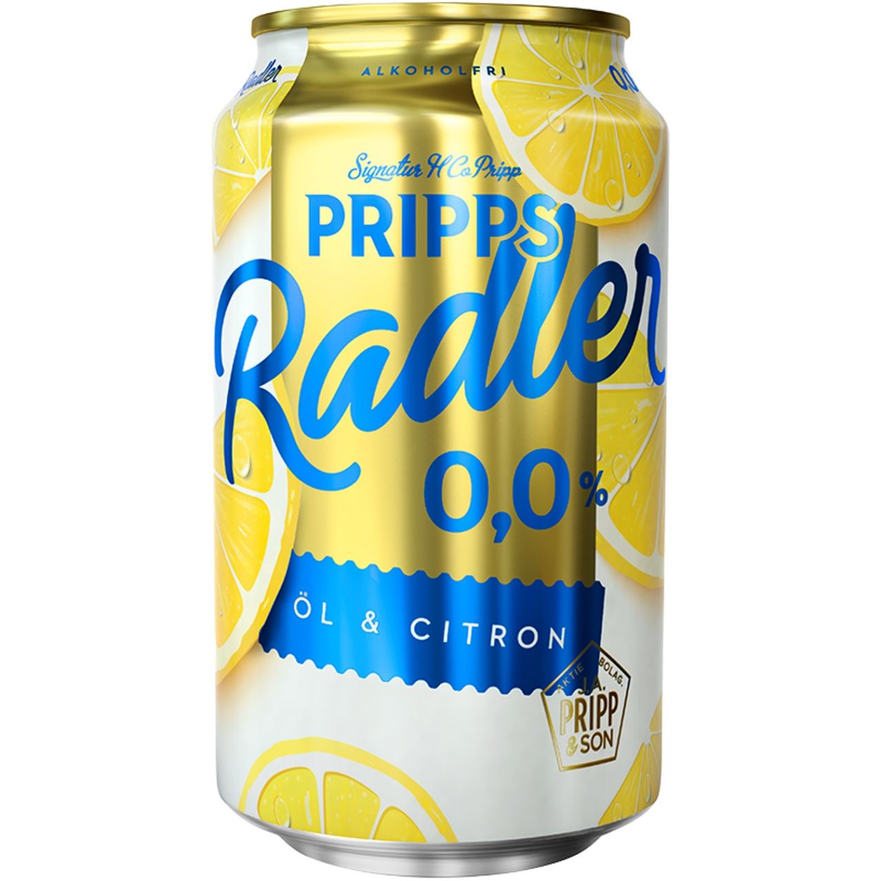 Pripps Radler Öl & Citron 0,0% 24x330ml Can - alcohol free