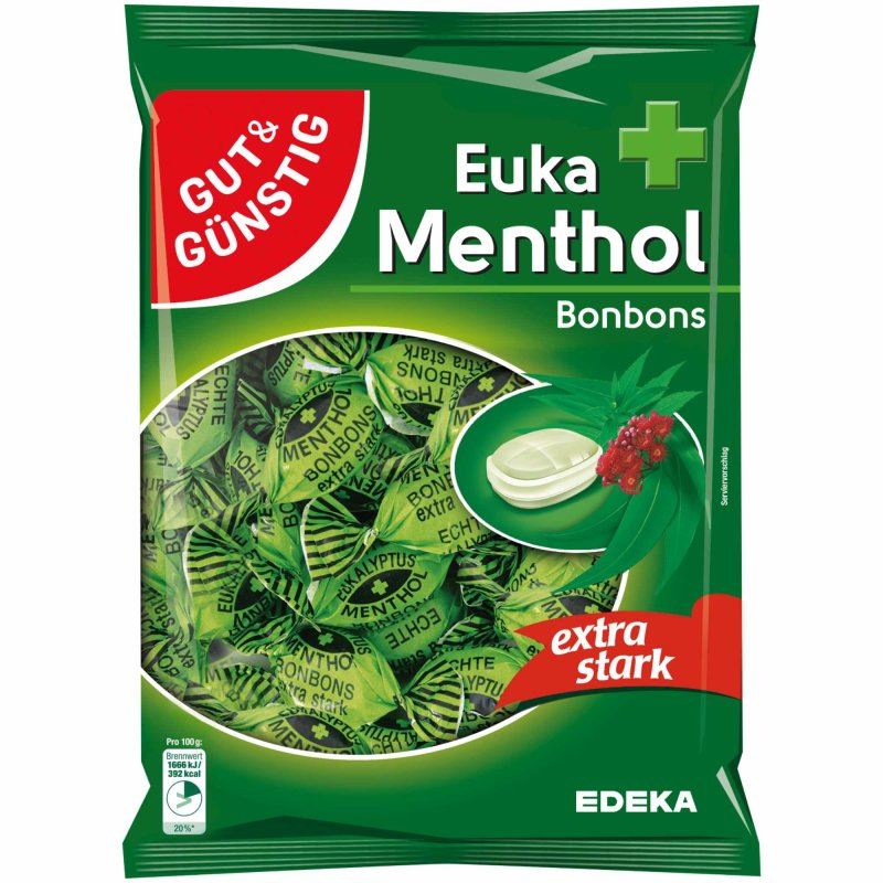 Gut & Günstig Euka Menthol Bonbons extra stark 300g