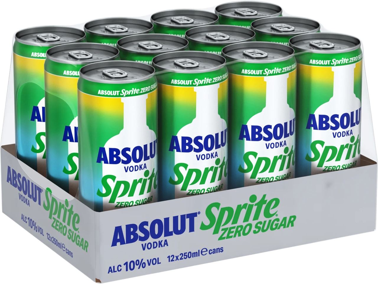 DPG Absolut Vodka Sprite Zero Sugar 10% 12x250ml Can
