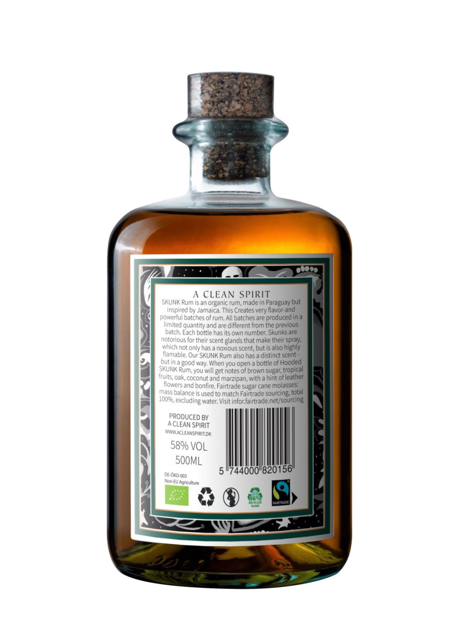 Hooded Skunk Rum Organic 58% - 0,5l Bio DE-ÖKO-034