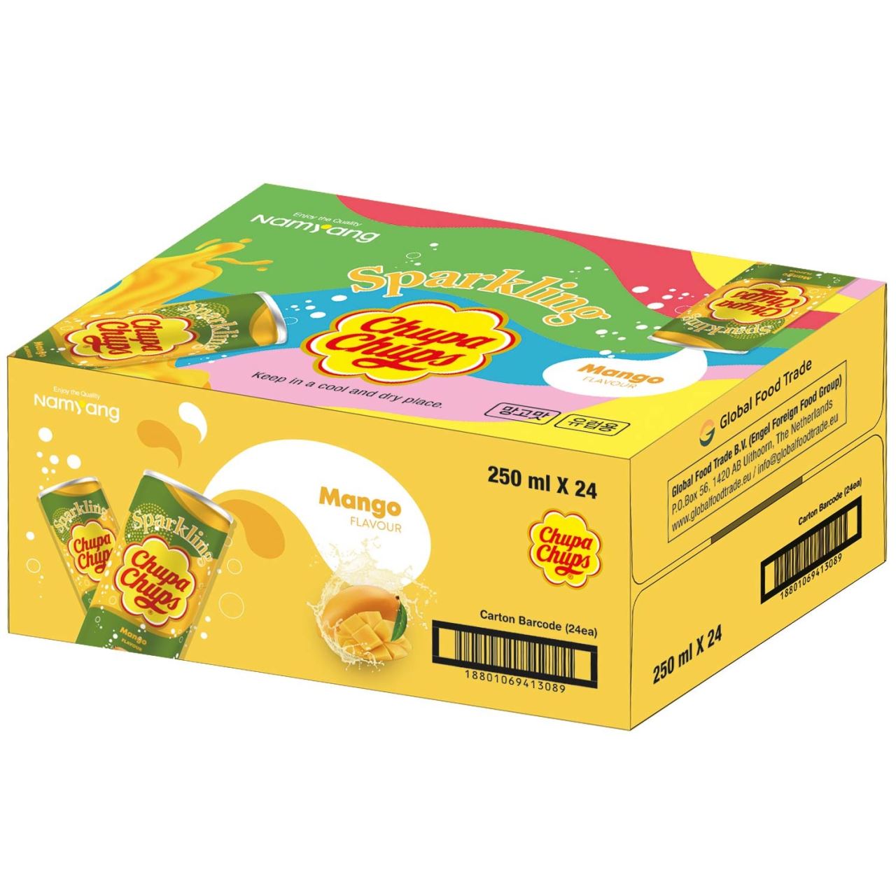 Chupa Chups Sparkling Mango Flavour 24x250ml Can