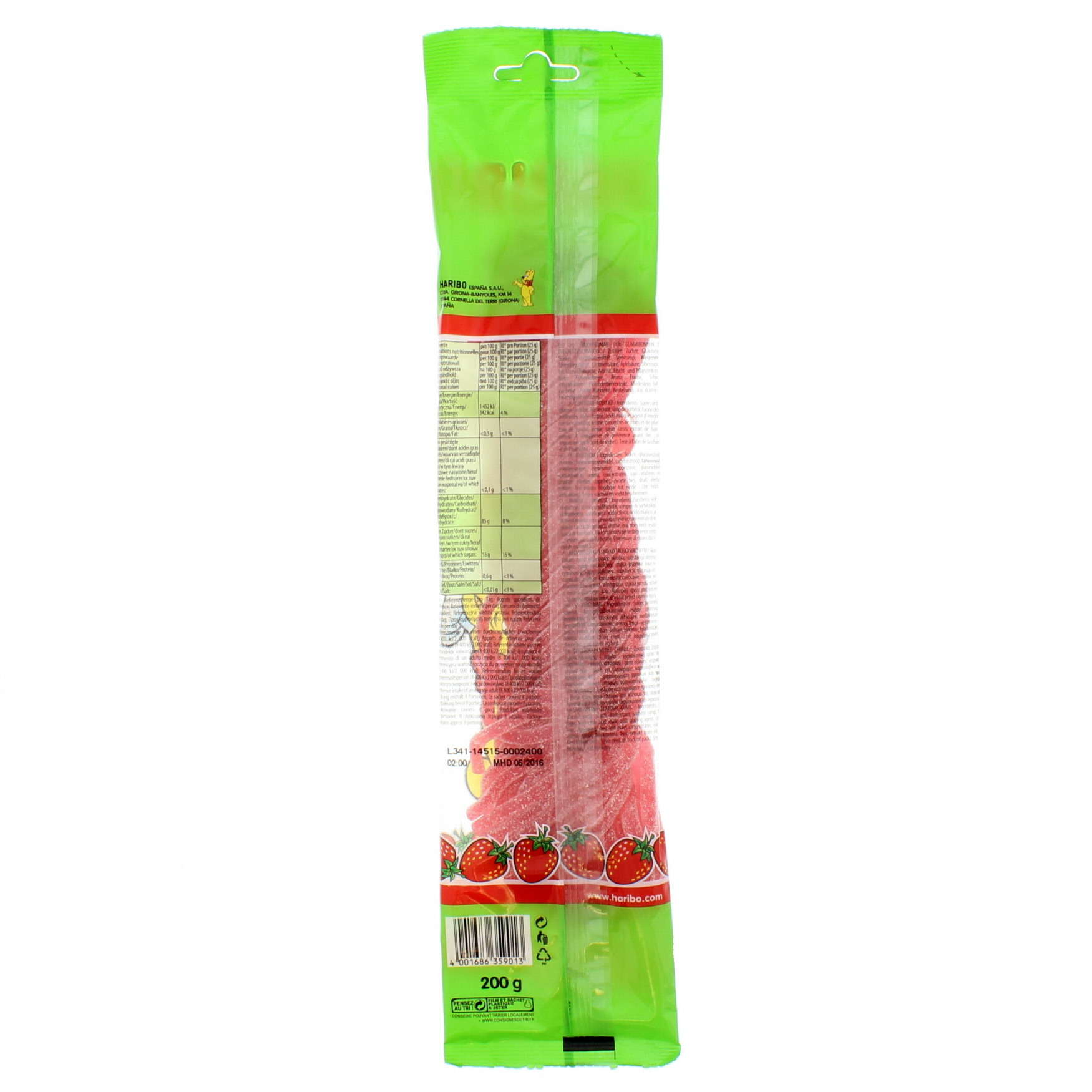 Haribo Spaghetti Strawberry FIZZ 200g - vegan