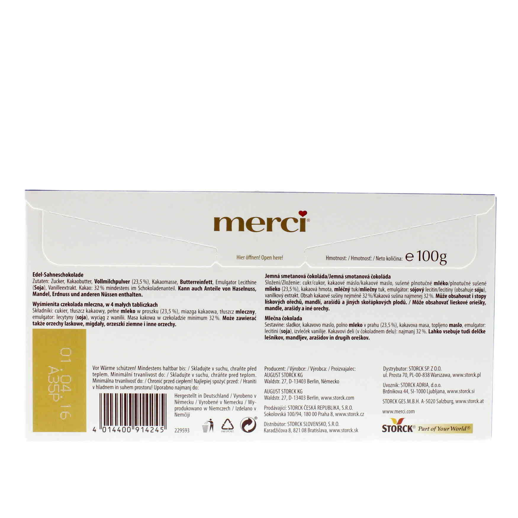 merci Milk Chocolate 4pcs. 100g