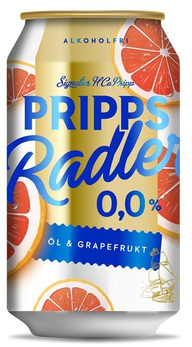 Pripps Radler Öl & Grapefrukt 0,0% 24x330ml Can - alcohol free